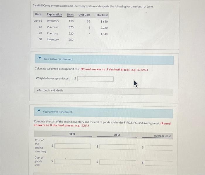 Solved Sandhill Company uses a periodic inventory system and | Chegg.com