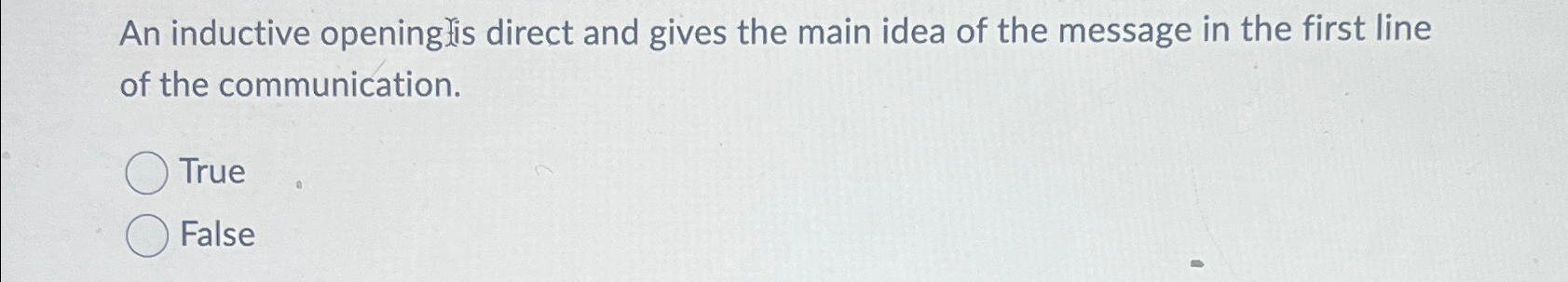 Solved An inductive openinglis direct and gives the main | Chegg.com