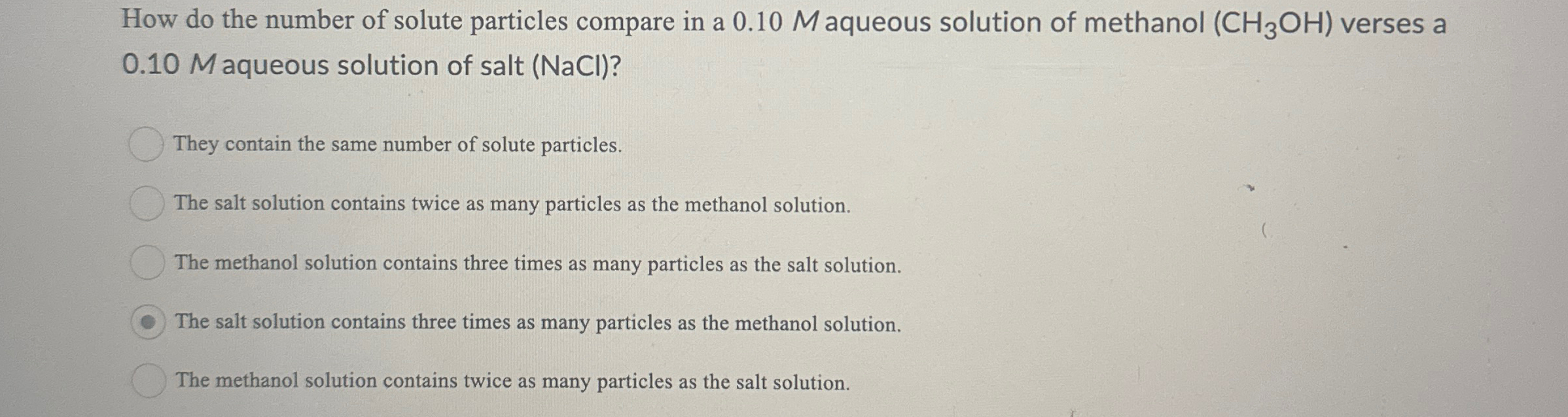High Quality SOLUTION How do the number of solute particles compare in a | Chegg.com