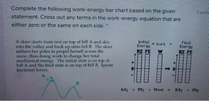 Solved Complete the following work-energy bar chart based on | Chegg.com