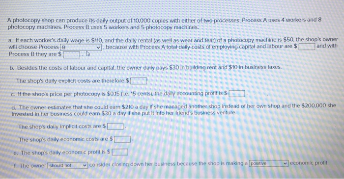 Solved A photocopy shop can produce its daily output of | Chegg.com