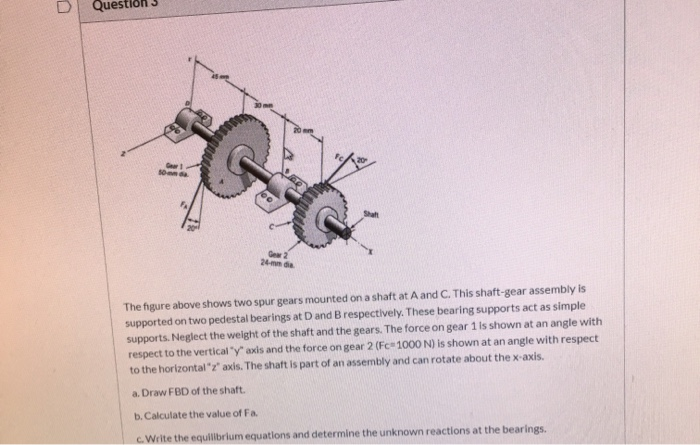 Solved 2 The figure above shows two spur gears mounted on a | Chegg.com