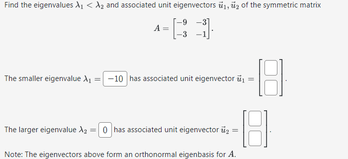Solved Find the eigenvalues λ1
