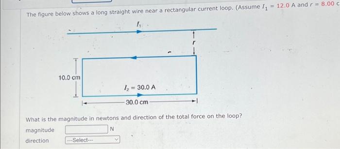 Solved The Figure Below Shows A Long Straight Wire Near A 