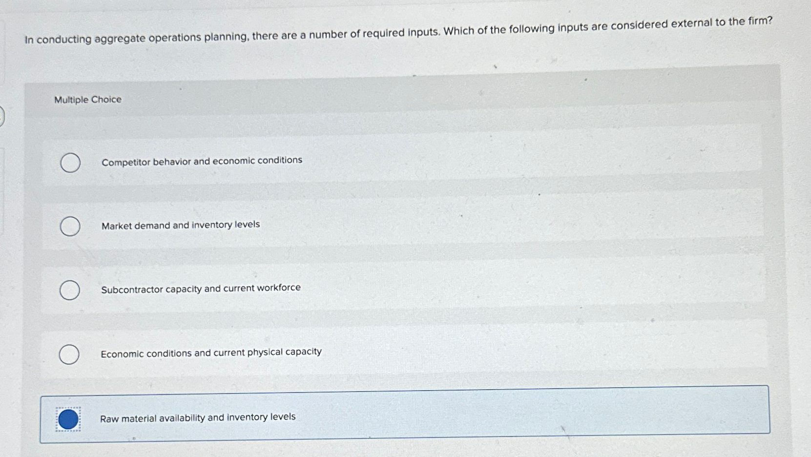 Solved In conducting aggregate operations planning, there | Chegg.com
