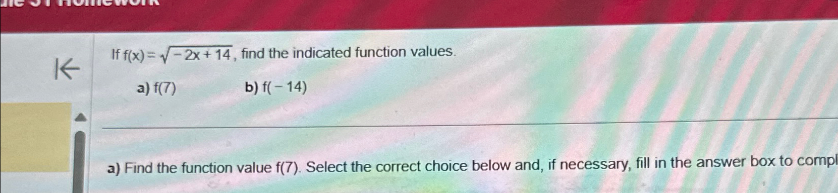 Solved If f(x)=-2x+142, ﻿find the indicated function | Chegg.com