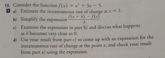 Solved Consider the function f(x)=x2+3x-5.a) ﻿Estimate the | Chegg.com