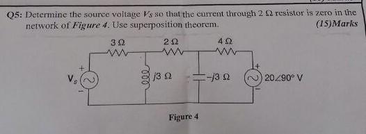 Solved Q5: Determine the source voltage V's so that the | Chegg.com