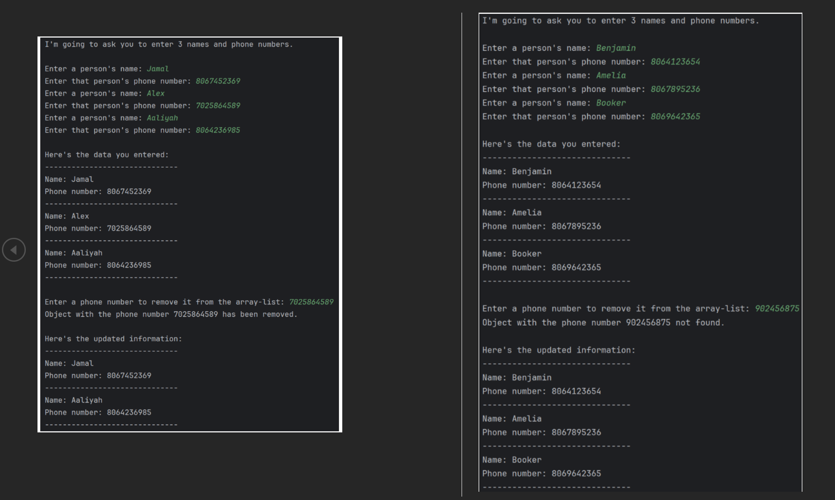 Solved Write a class named PhoneBookEntry that has fields | Chegg.com