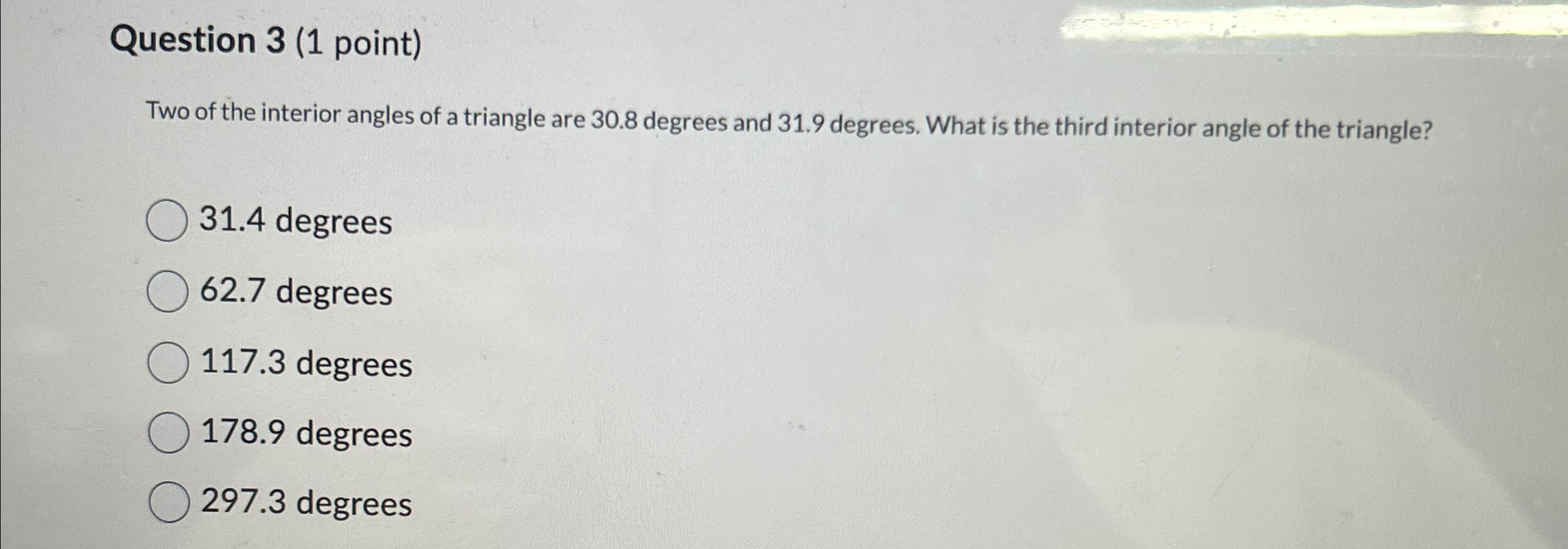 Solved Question 3 (1 ﻿point)Two of the interior angles of a | Chegg.com