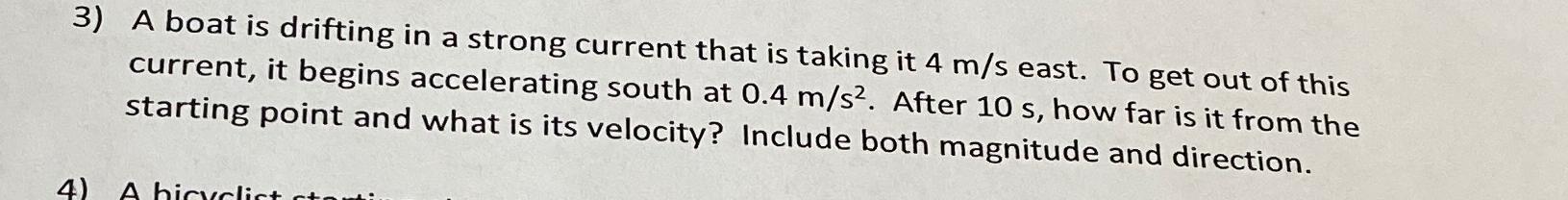 Solved A boat is drifting in a strong current that is taking | Chegg.com