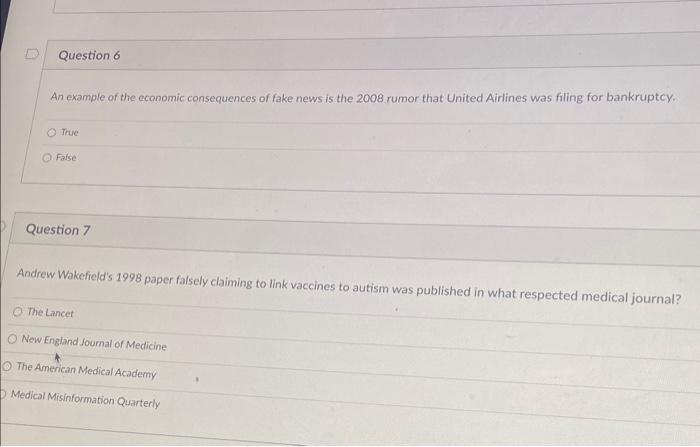 Solved An example of the economic consequences of fake news | Chegg.com