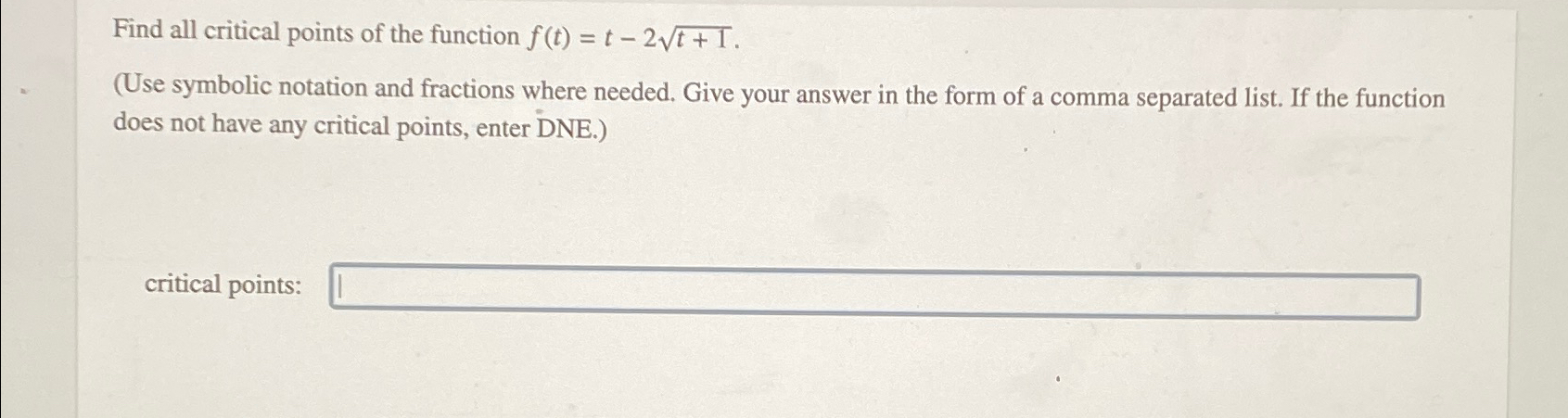 Solved Find all critical points of the function | Chegg.com