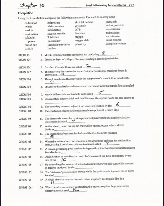 Solved Chapter 10 Level 1: Reviewing Facts and Terms 177 | Chegg.com
