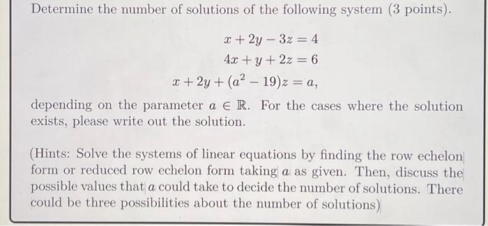Solved Determine the number of solutions of the following | Chegg.com