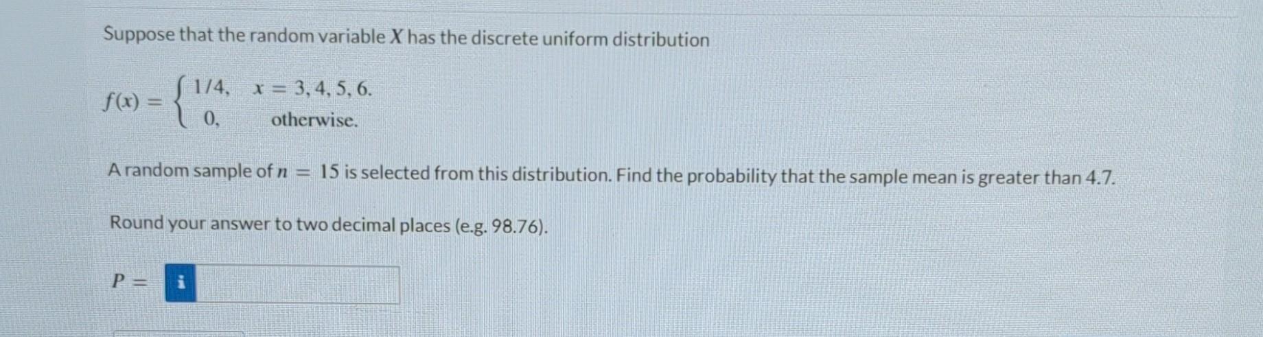 Solved Suppose that the random variable X has the discrete | Chegg.com