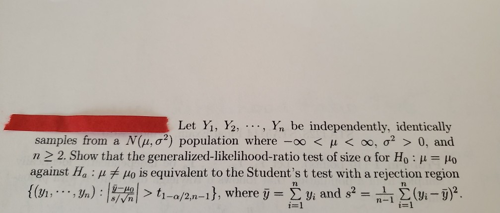 Solved Let Yı, Y2, ..., Yn be independently, identically | Chegg.com