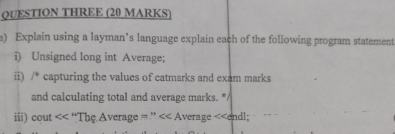 Solved QUESTION THREE (20 ﻿MARKS)Explain using a layman's | Chegg.com