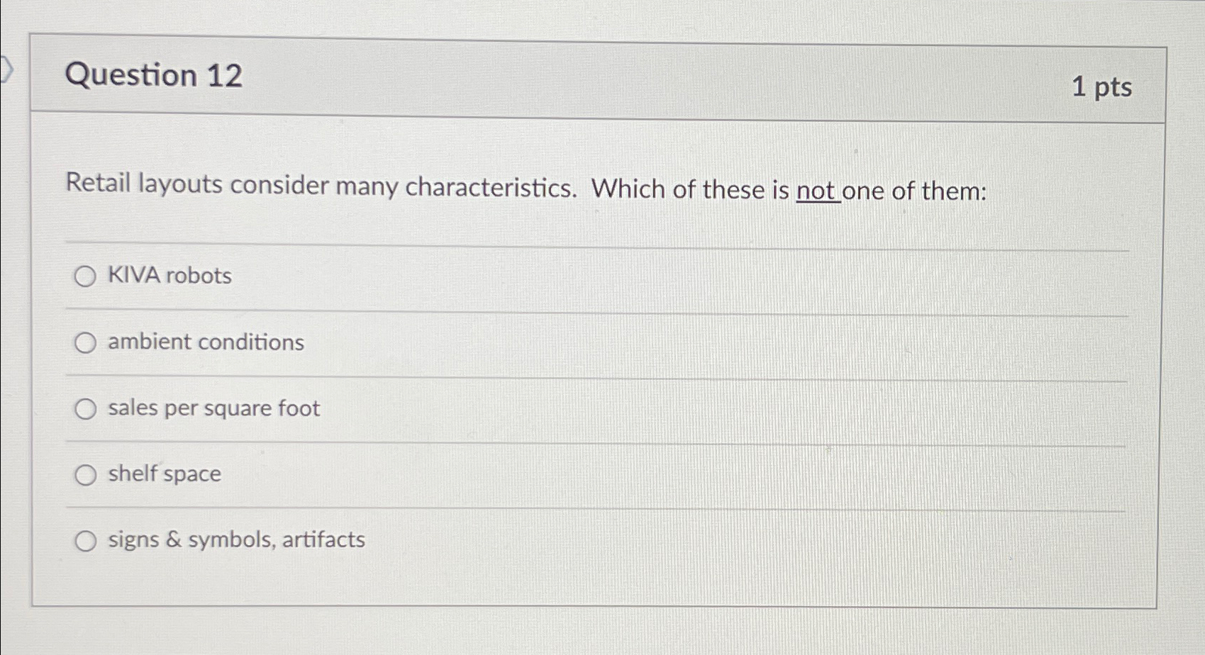 Solved Question 121ptsRetail layouts consider many | Chegg.com