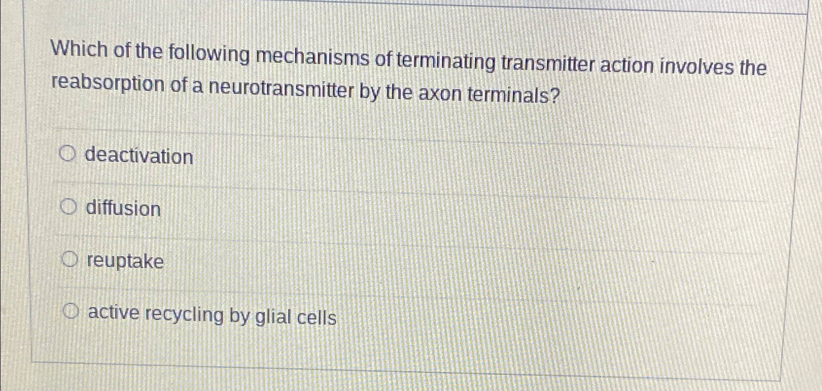 Solved Which of the following mechanisms of terminating | Chegg.com
