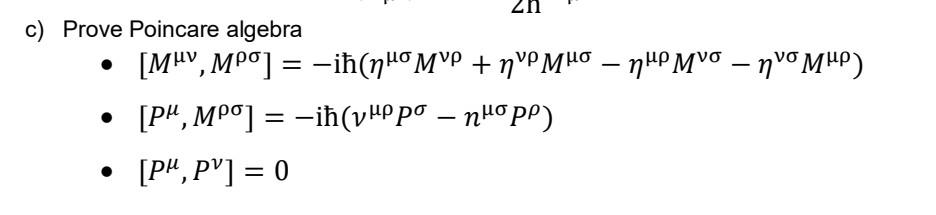 Solved c) Prove Poincare algebra - | Chegg.com
