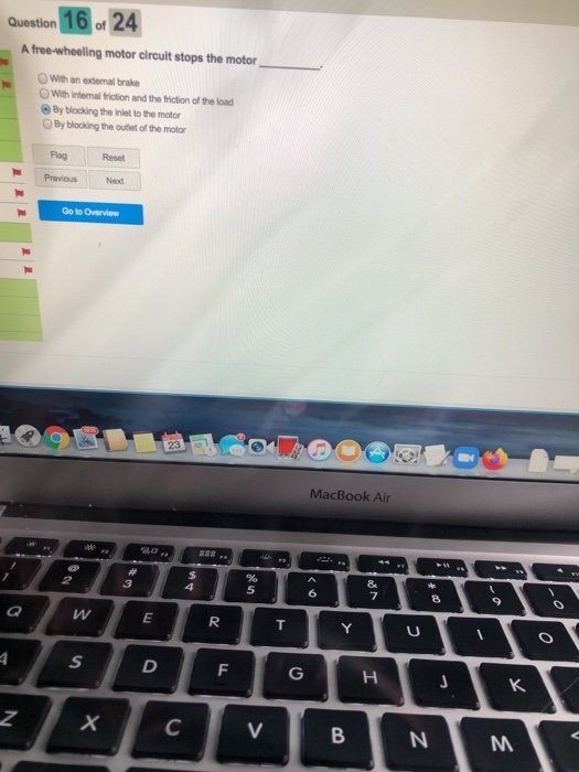 Solved Question 16 of 24 A free-wheeling motor circuit stops | Chegg.com