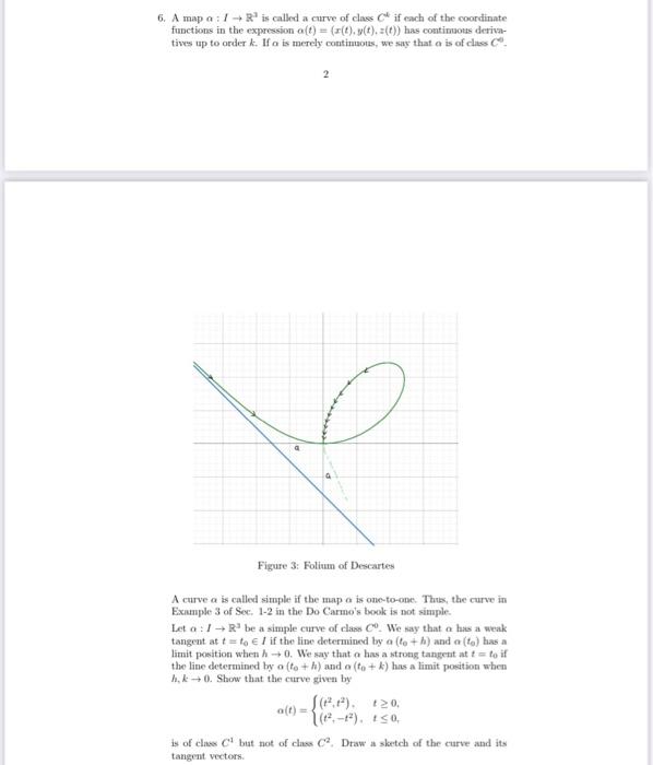 Solved 6. A map α:I→R3 is called a curve of class C+if each | Chegg.com