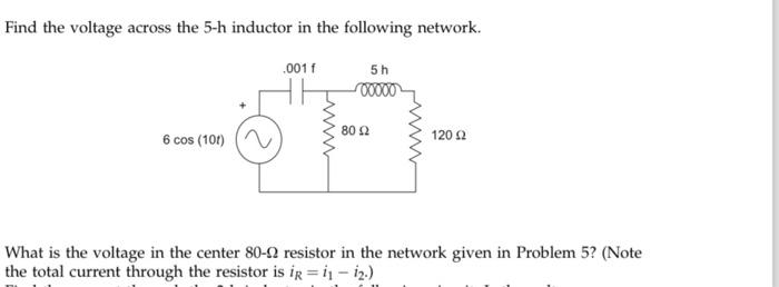 Solved Find the voltage across the 5-h inductor in the | Chegg.com