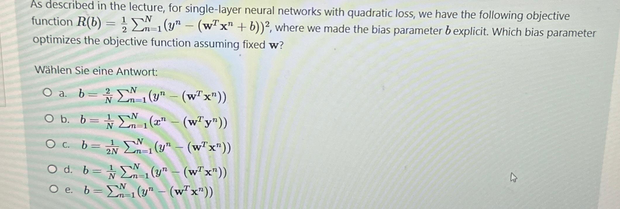 Solved As described in the lecture, for single-layer neural | Chegg.com