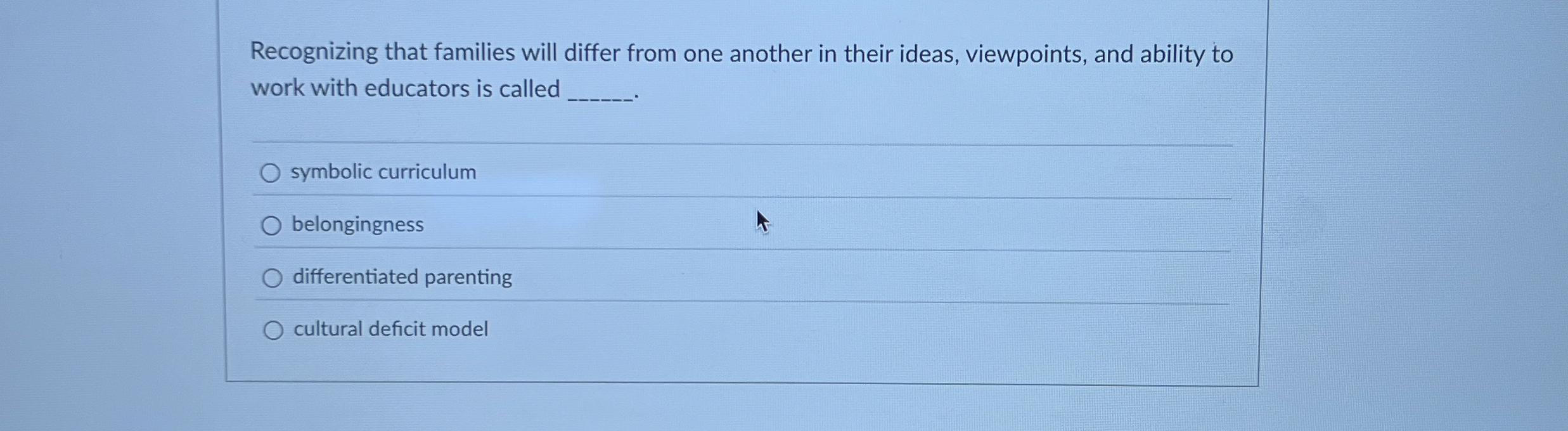 Solved Recognizing that families will differ from one | Chegg.com