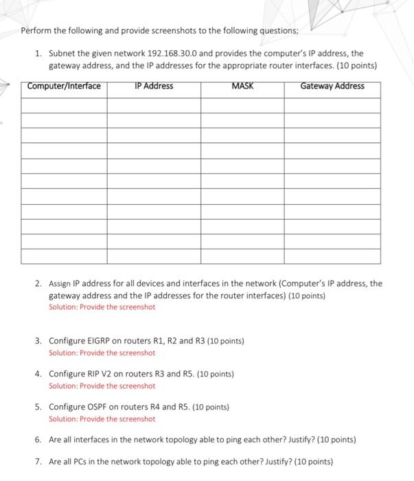 Questions 1. Consider the following topology. EIGRP | Chegg.com