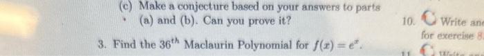 Solved (c) Make a conjecture based on your answers to parts | Chegg.com