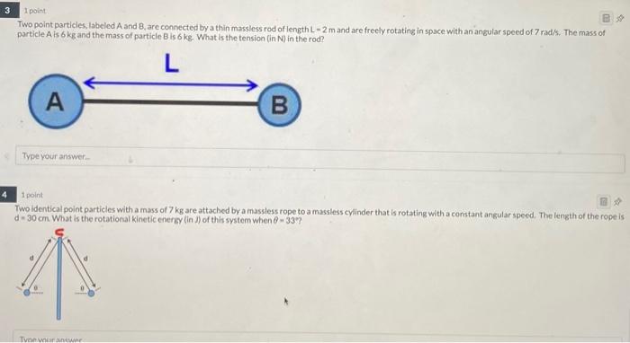 Solved Two point particles, labeled A and B, are connected | Chegg.com