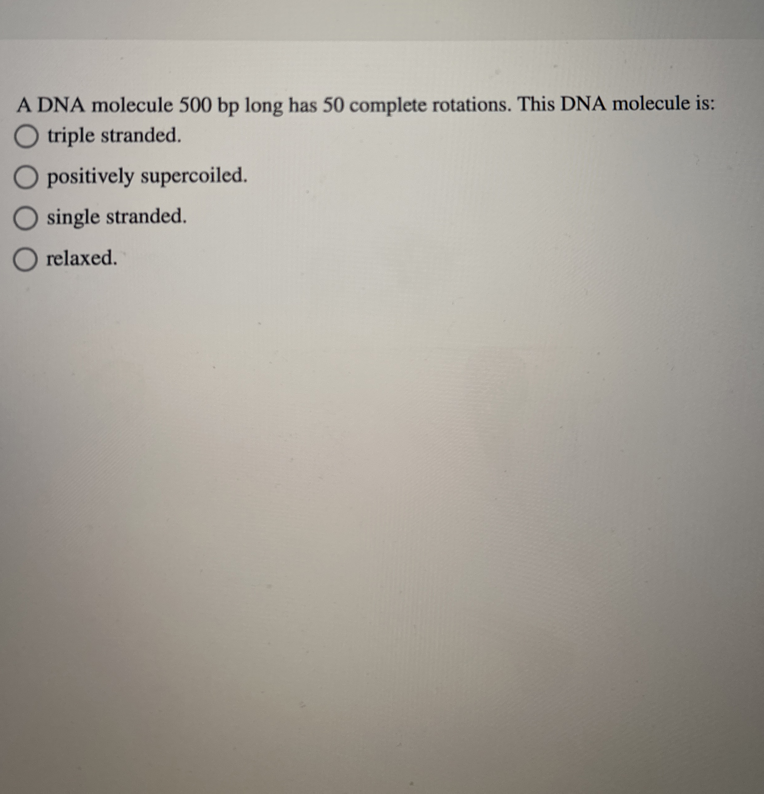 Solved A DNA molecule 500 ﻿bp long has 50 ﻿complete | Chegg.com