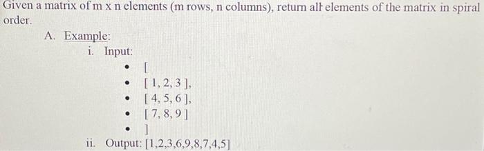 Solved inen a matrix of m×n elements ( m rows, n columns), | Chegg.com