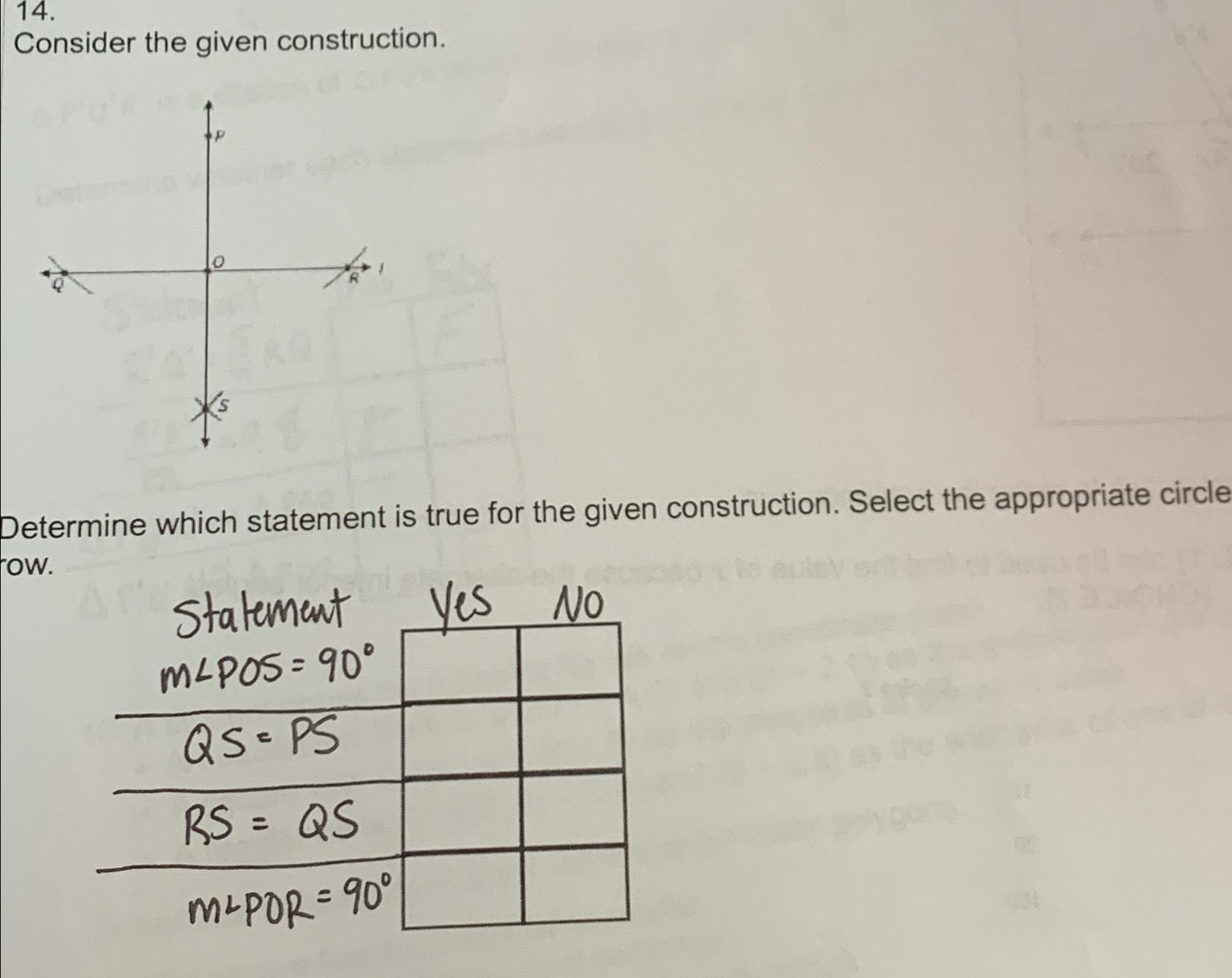Solved Consider the given construction.Determine which | Chegg.com