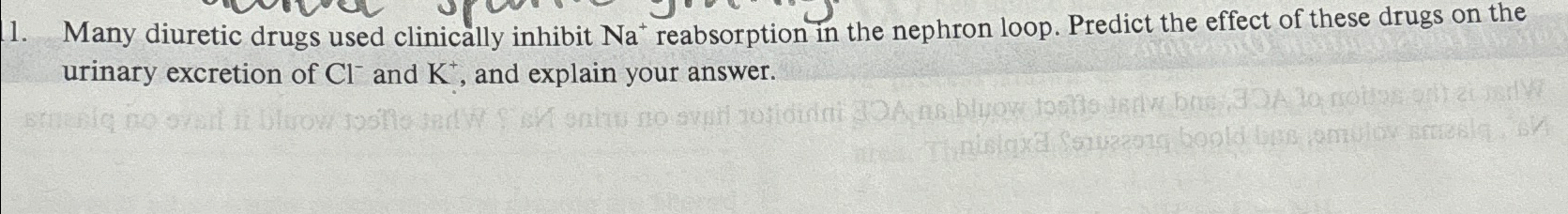 Solved Many diuretic drugs used clinically inhibit | Chegg.com