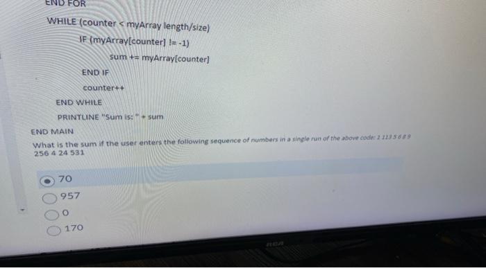 Solved IN MAIN CREATE userinput =0, counter =0, sum =0 | Chegg.com