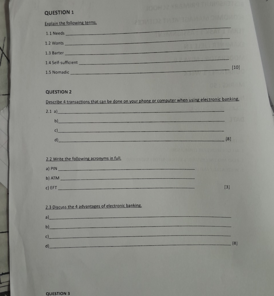 Solved QUESTION 1Explain the following terms.1.1 ﻿Needs1.2 | Chegg.com