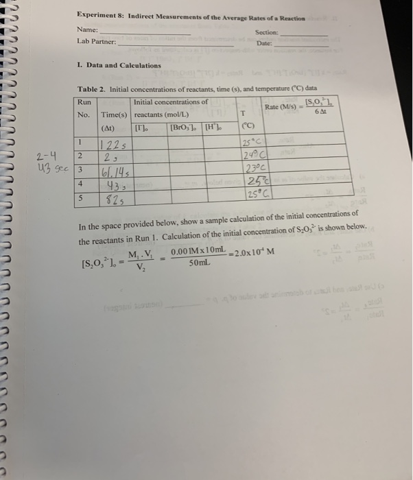 Experiment 8: Indirect Measurements of the Average | Chegg.com