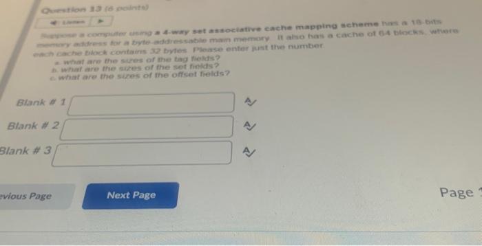 Solved Question 13 (6 points) Suppose a computor using a | Chegg.com