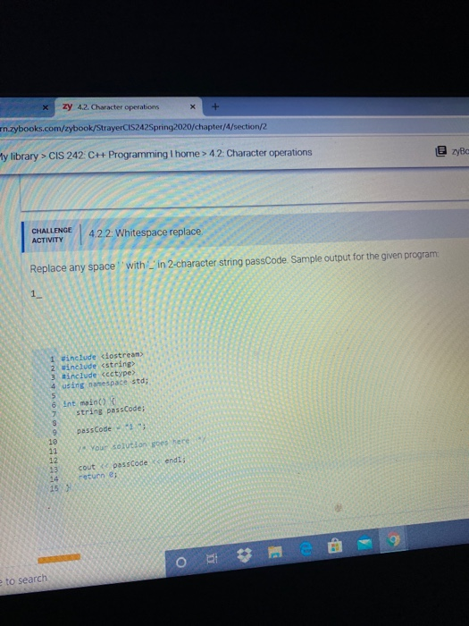 Solved * zy 42. Character operations * + | Chegg.com