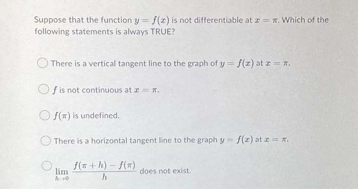 Solved Suppose that the function y=f(x) is not | Chegg.com