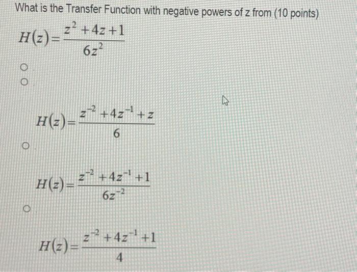 Solved What is the numerator of an Analog Transfer Function | Chegg.com