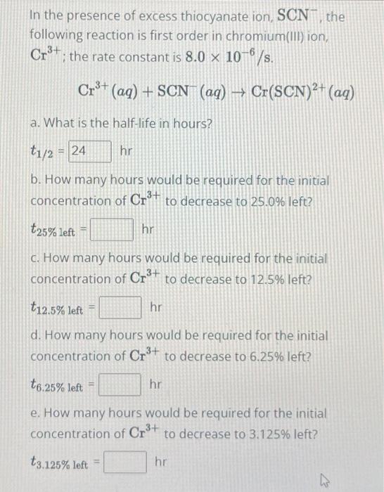 Solved A compound decomposes by a first-order reaction. If | Chegg.com