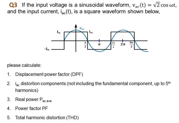 Solved Q3 If the input voltage is a sinusoidal waveform, | Chegg.com