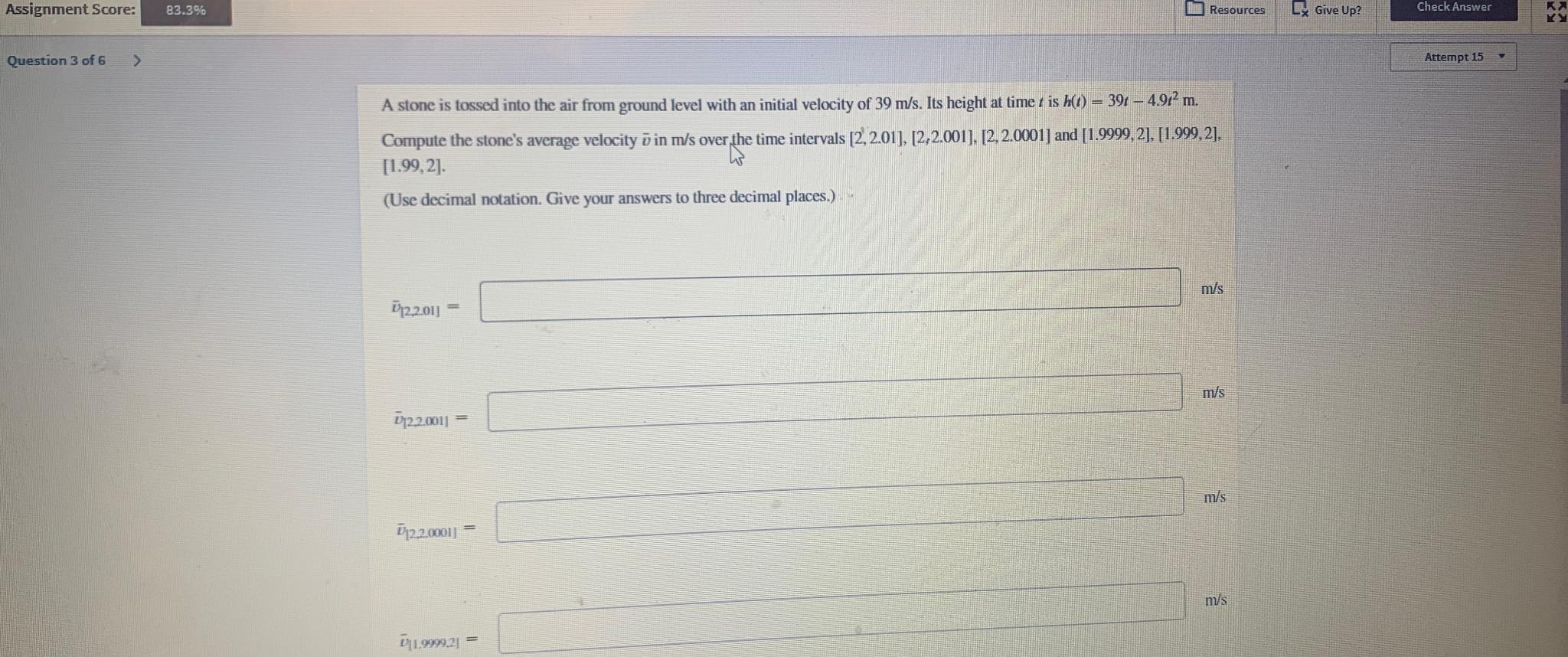 Solved Assignment Score:ResourcesGive Up?Check | Chegg.com