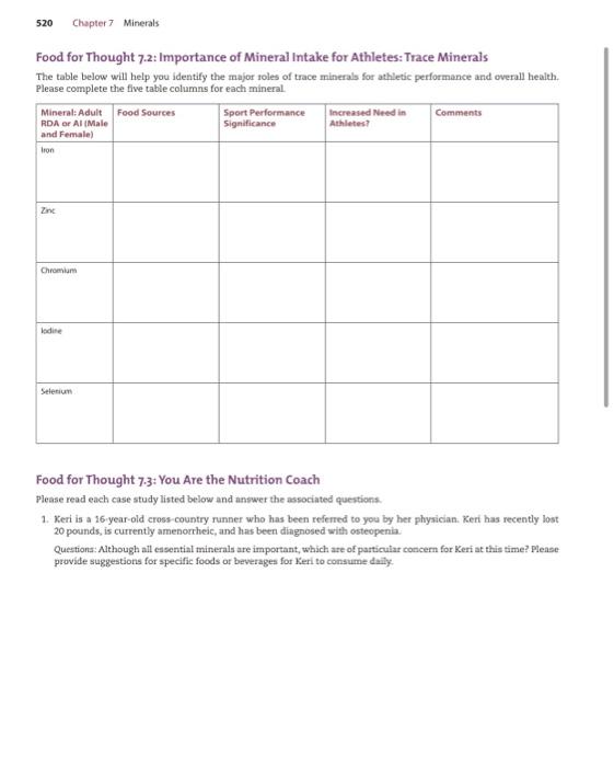 Solved Movement Menu Activity Exercise | Chegg.com