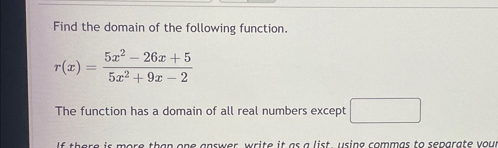Solved Find the domain of the following | Chegg.com