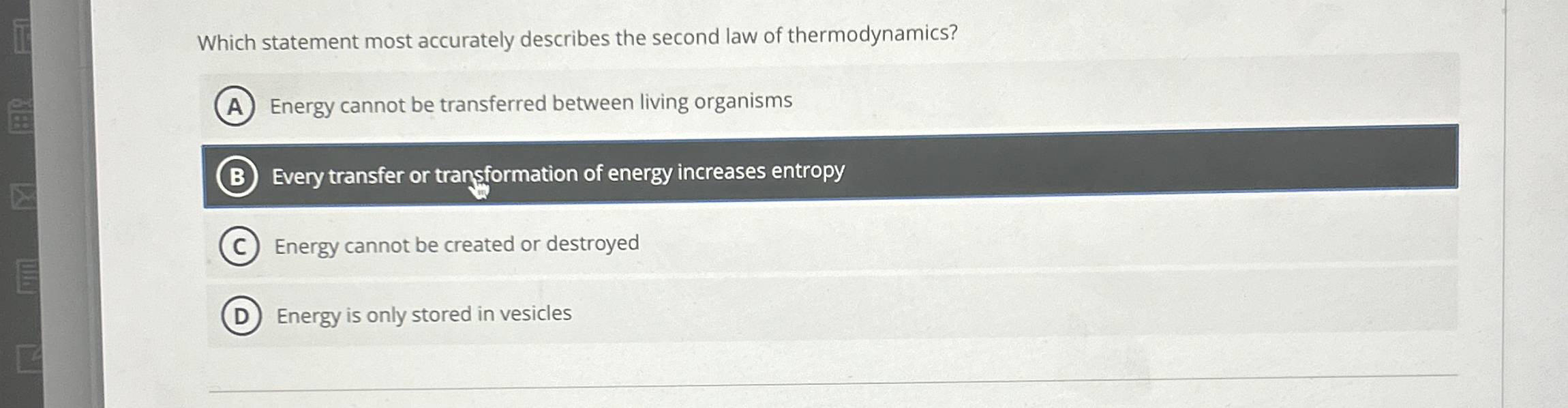 Solved Which statement most accurately describes the second | Chegg.com